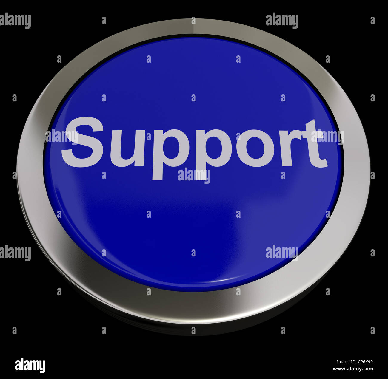 Support Button Blue Showing Help And Assistance Stock Photo - Alamy