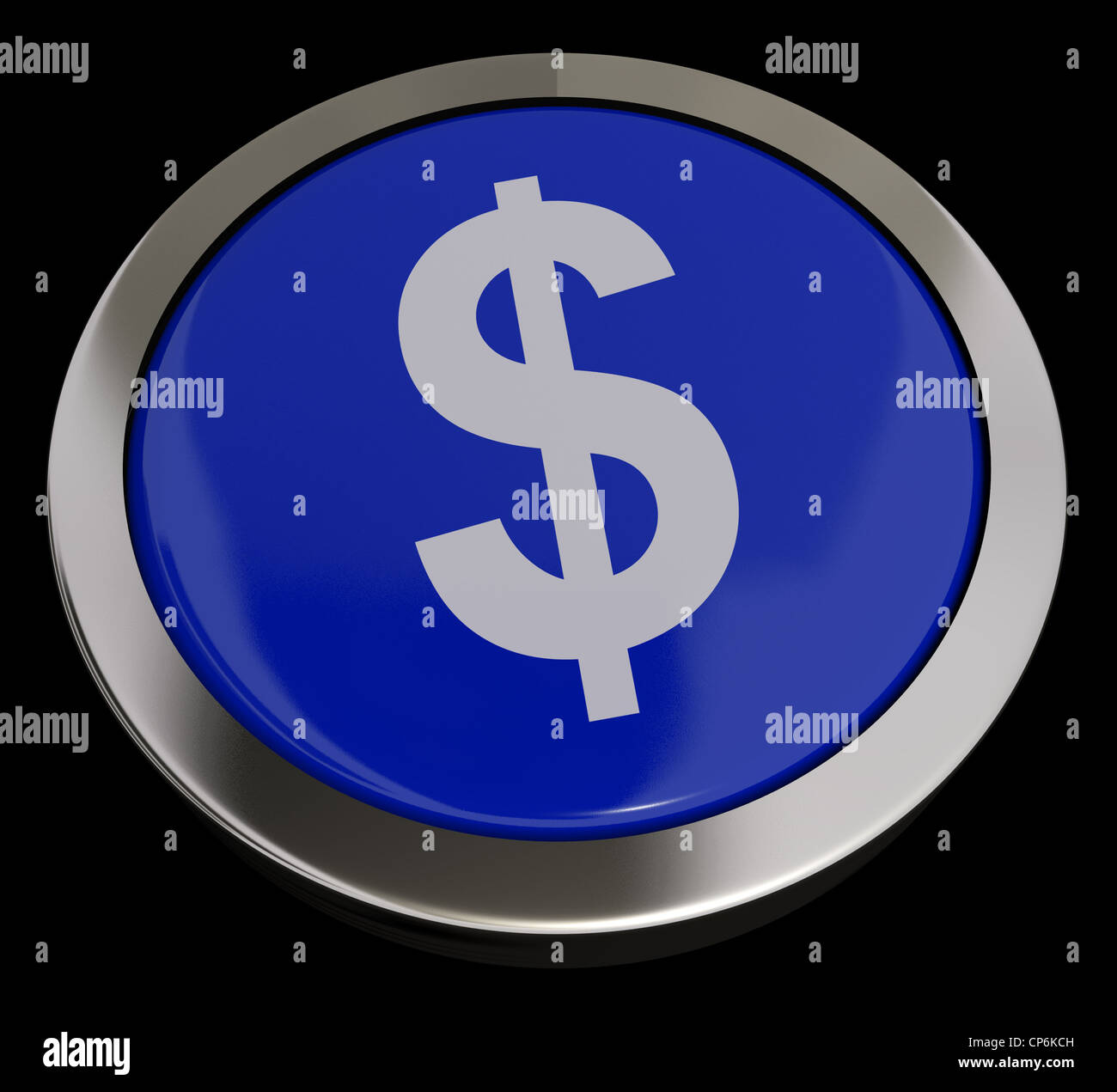 Dollar Symbol Button In Blue Showing Money Or Investments Stock Photo ...