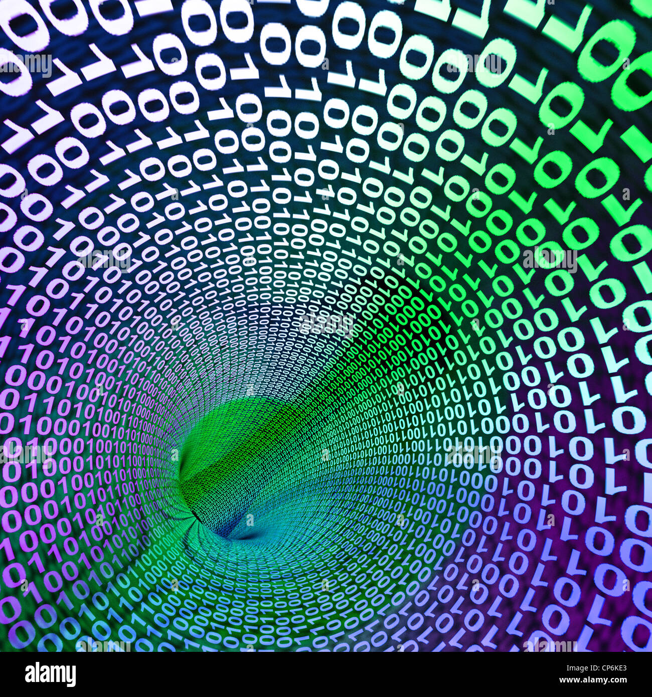 Abstract Binary Code Lighted Tunnel Shows Technology And Computing ...