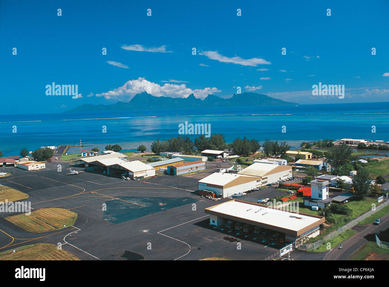 French Polynesia Islands Company 'Tahiti Faaa Airport Background Moorea ...