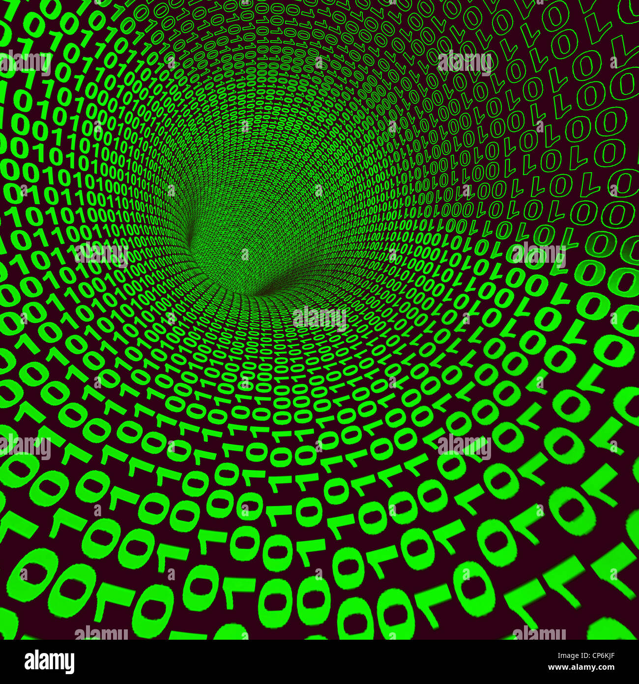 Abstract Binary Code Green Tunnel Showing Technology And Computing ...