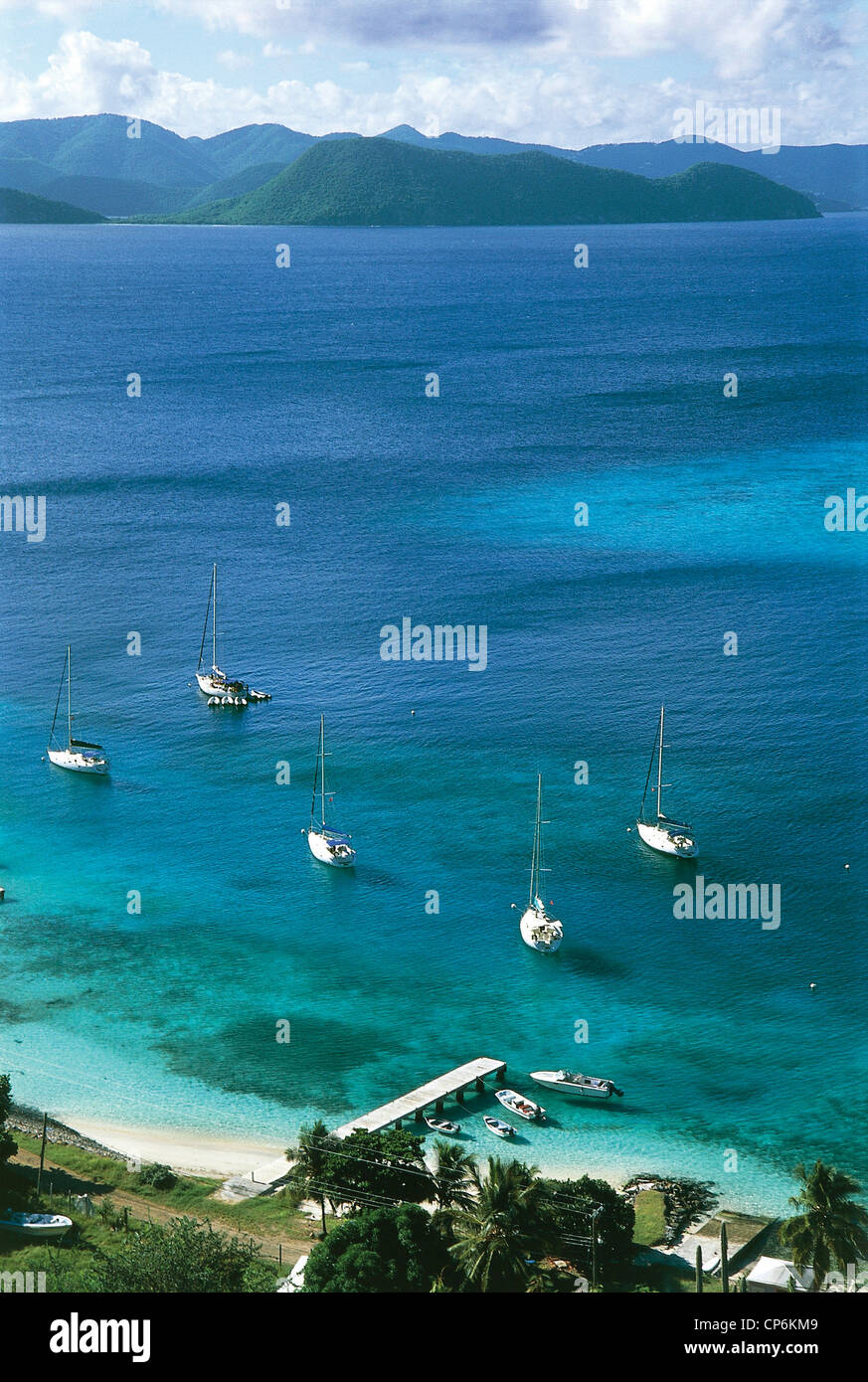 British Virgin Islands (British colony) - Island Jost Van Dyke - White ...