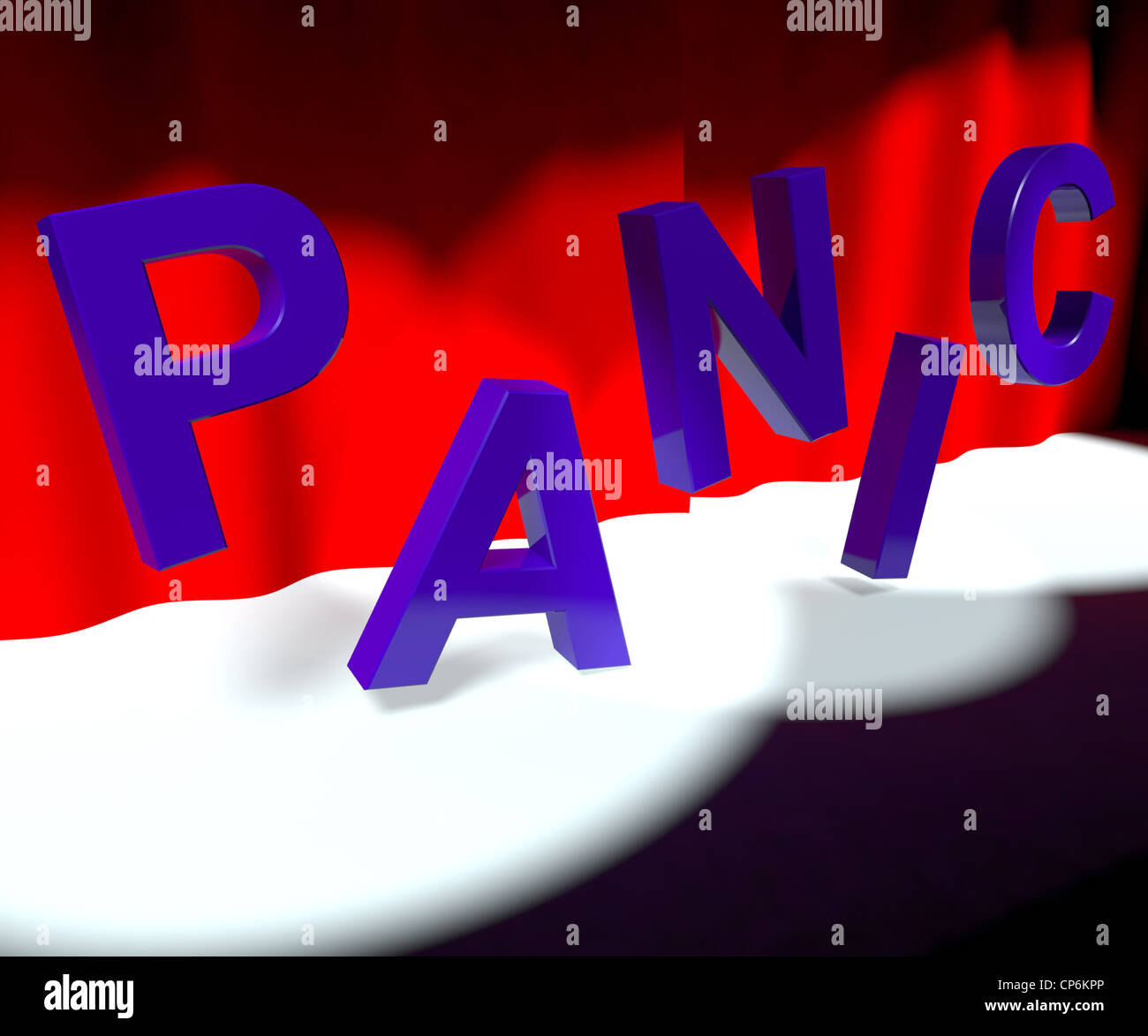 Panic Word On Stage As Symbol for Emergency Or Stress Stock Photo - Alamy