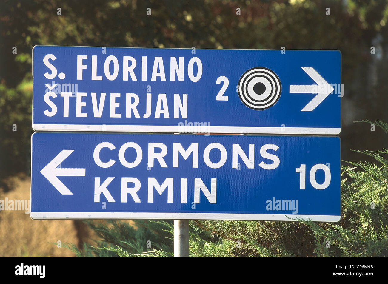 Friuli-Venezia Giulia - Coll. Road signs in Italian and Slovenian Stock ...