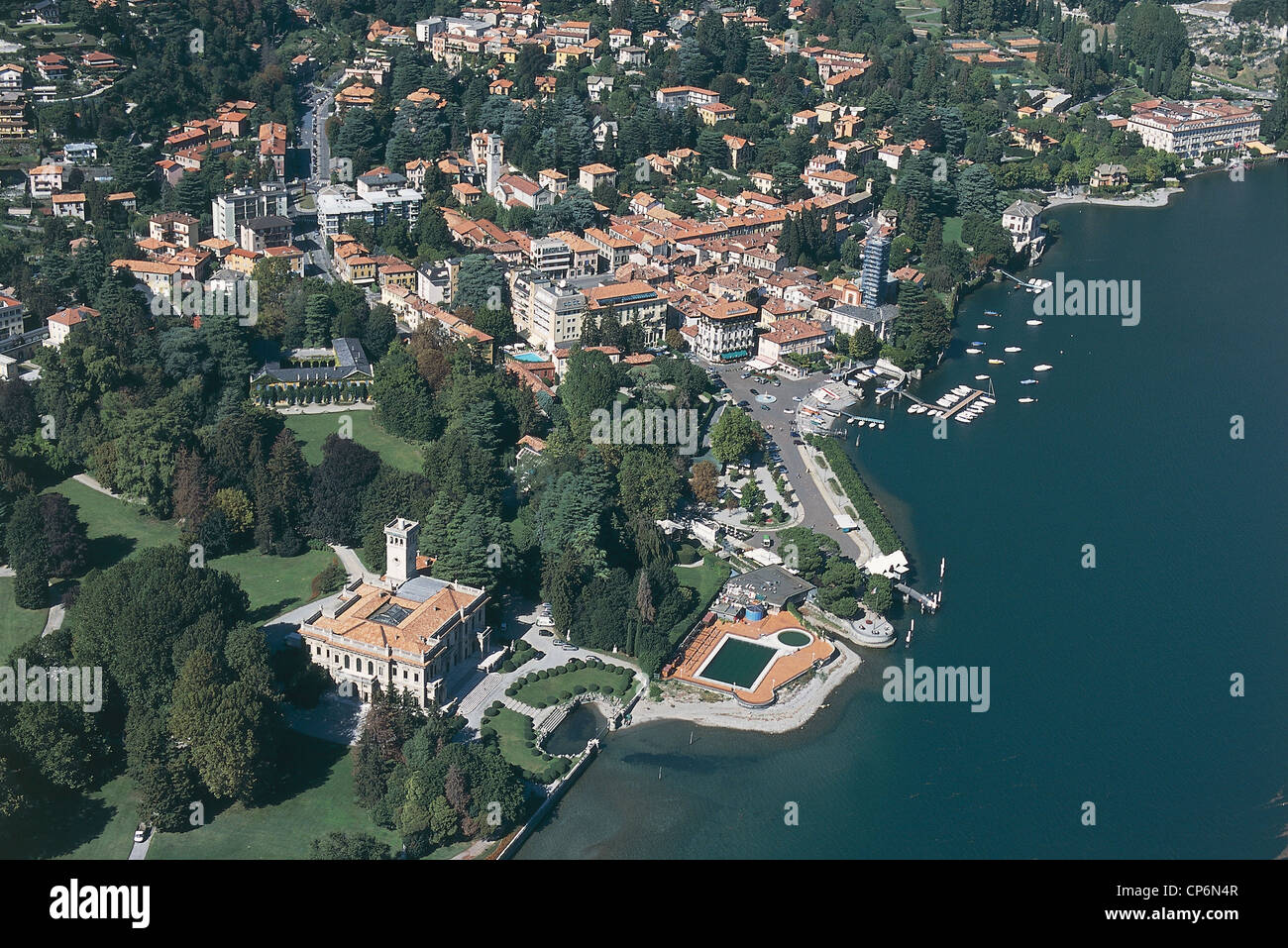 Lombardy - Lake Como - Cernobbio (CO), Villa Erba. Aerial View Stock ...