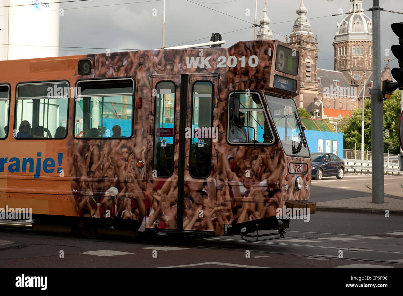 Advertising Decorated Tram Amsterdam Netherlands Holland Europe EU ...