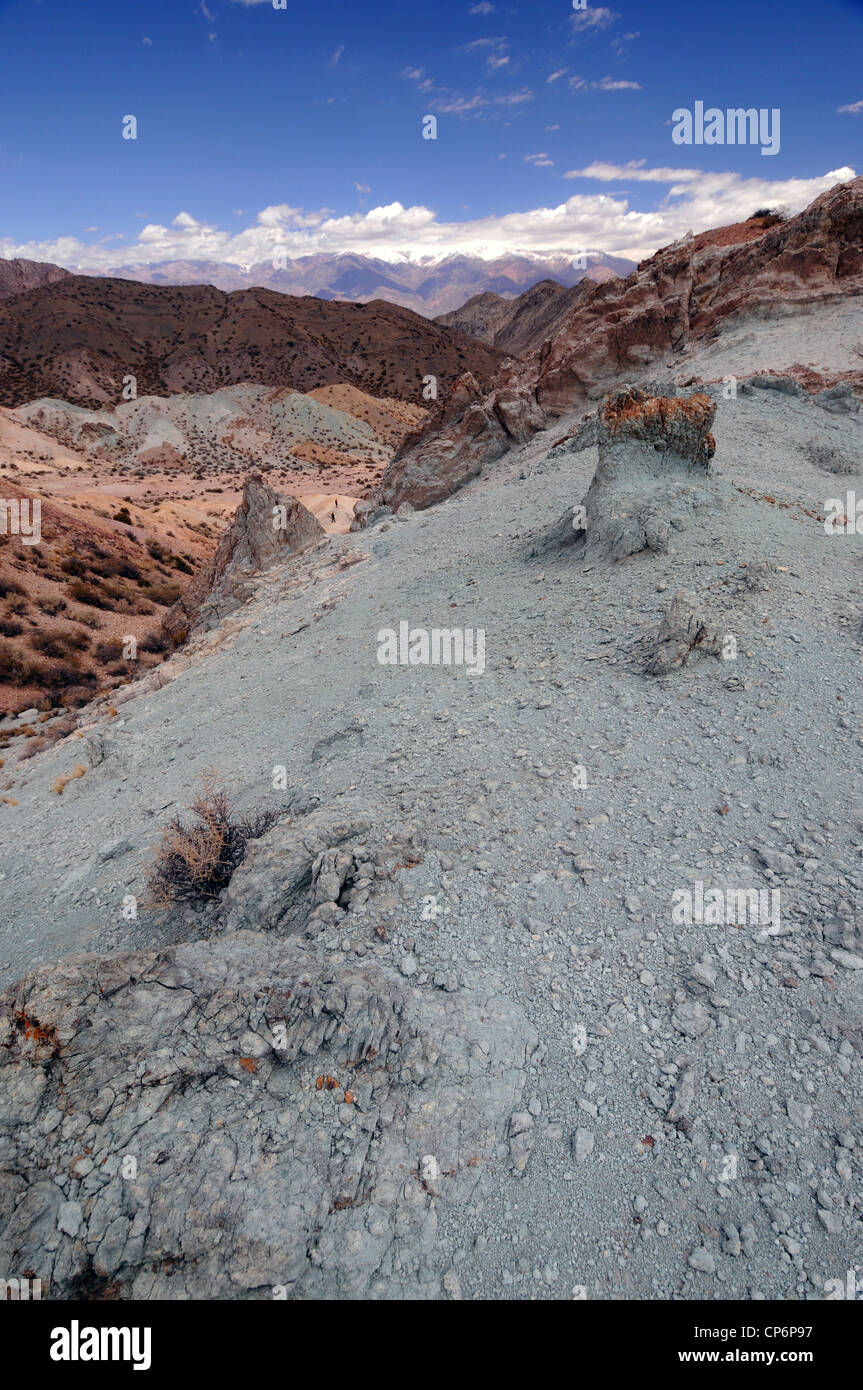 Multicoloured landscape of the Seven-coloured hills area, near ...