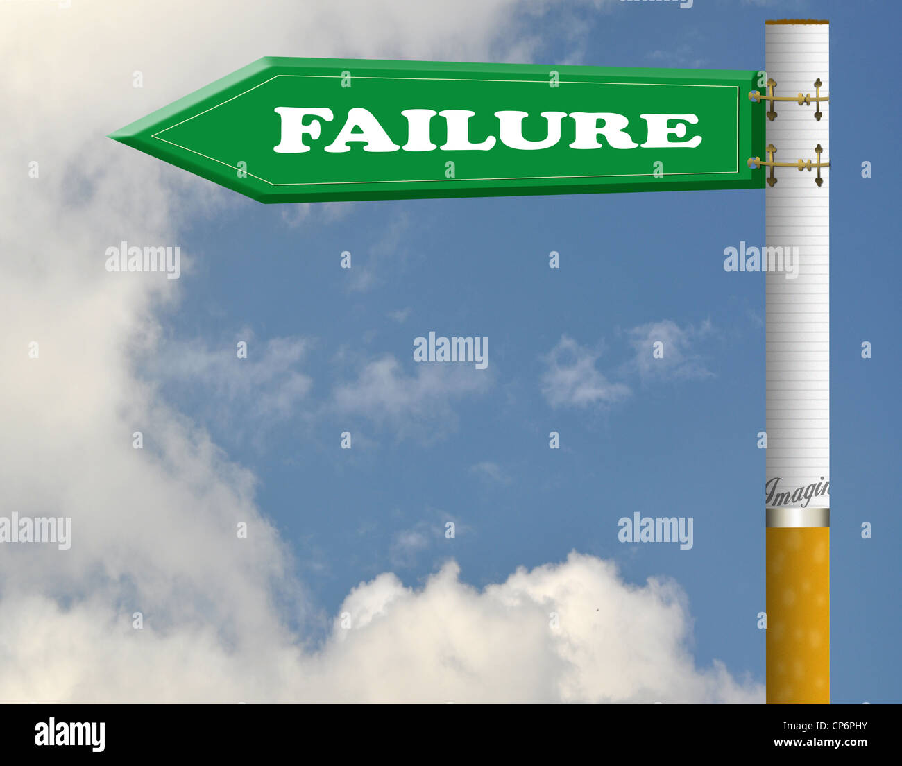 Failure cigarette road sign Stock Photo - Alamy