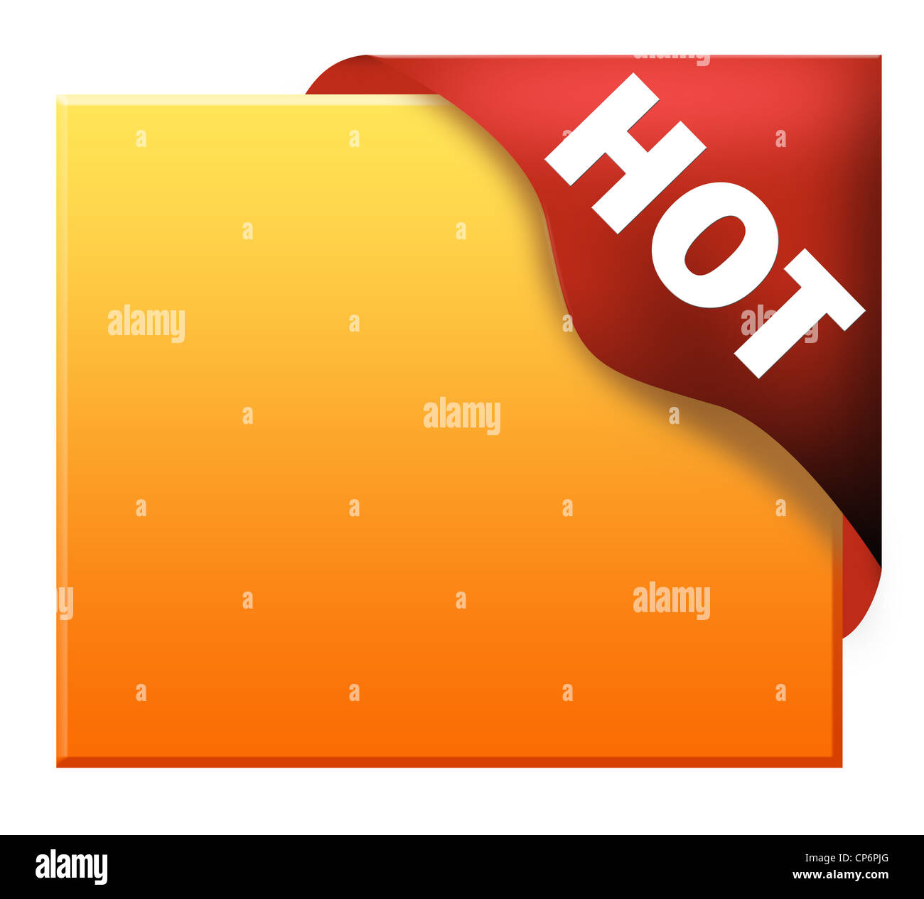 Red corner ribbon with hot sign Stock Photo - Alamy