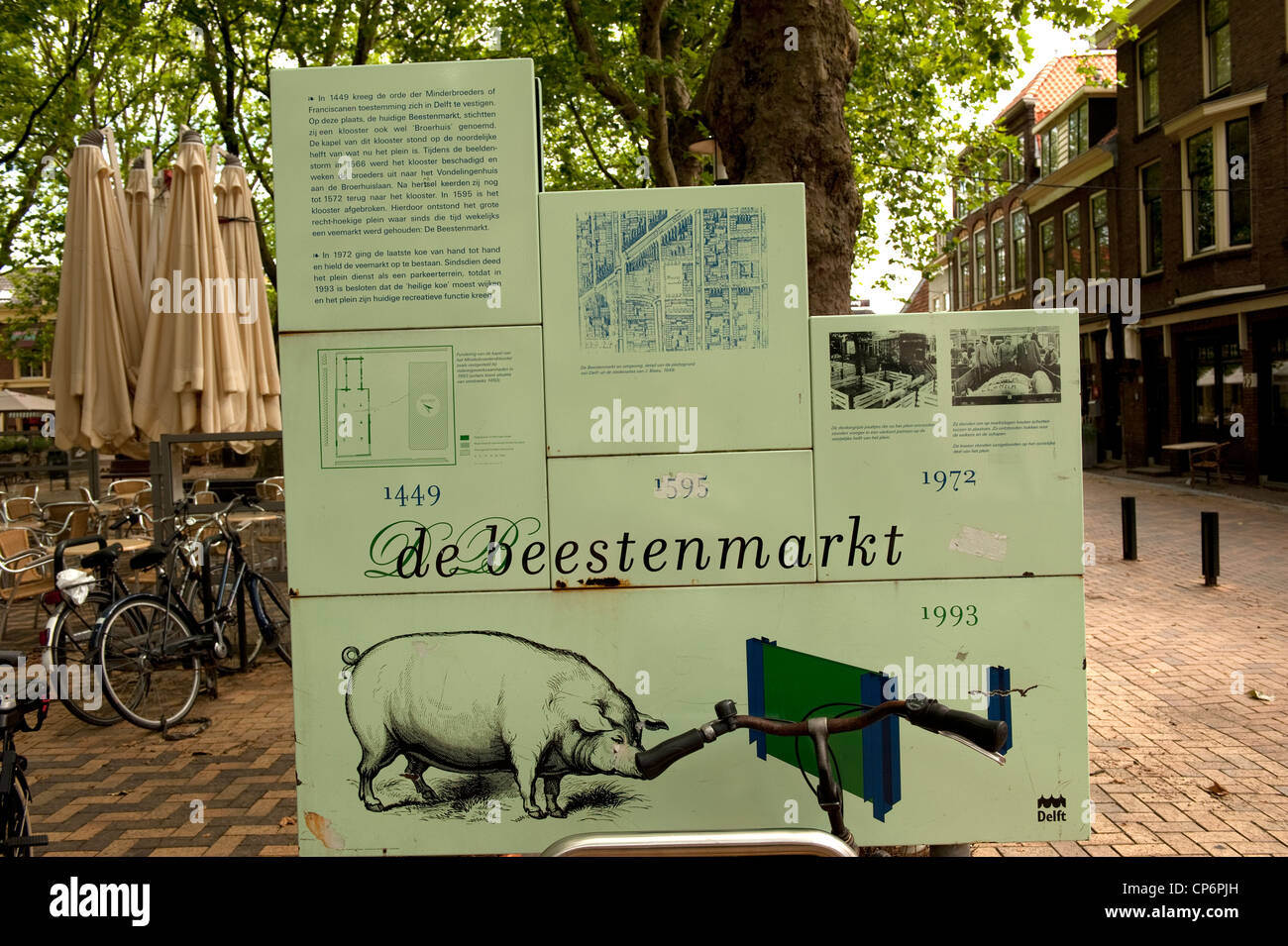 De Beestenmarkt Sign Delft Netherlands Holland Europe EU Stock Photo ...