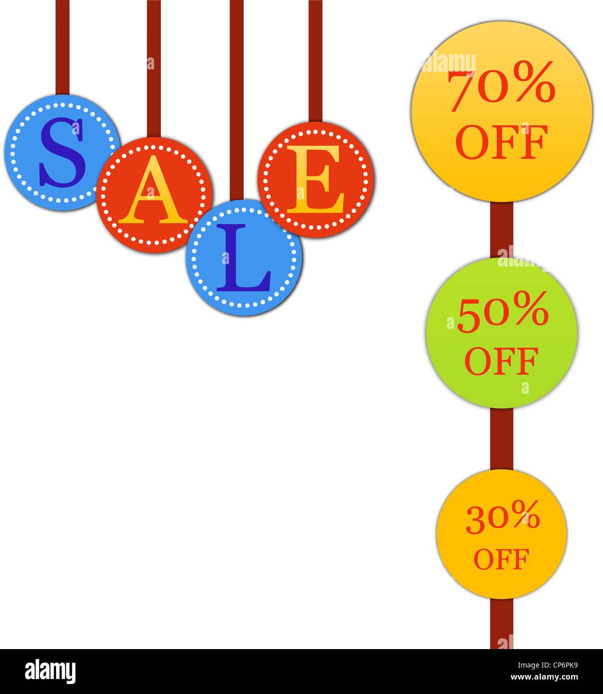 Hanging sale letter with discount sign Stock Photo - Alamy