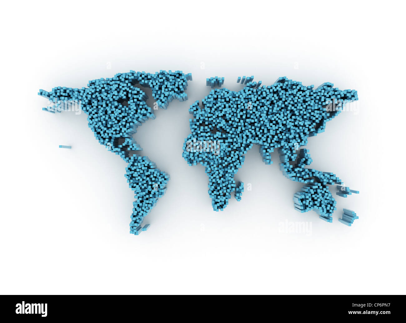 Abstract world map made of 3d cubes Stock Photo - Alamy