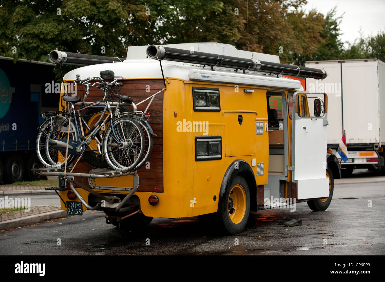 Old Fire Truck Converted to Camper Van Bedburg Cologne Germany Europe ...