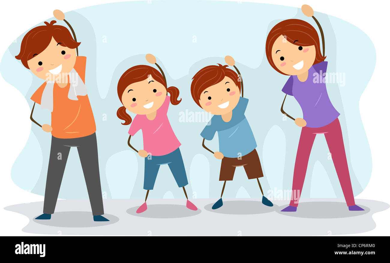 Family Exercising Together