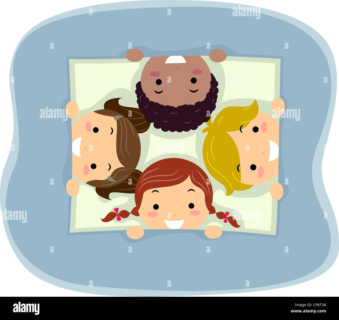 Illustration of Kids Taking a Peek Stock Photo - Alamy