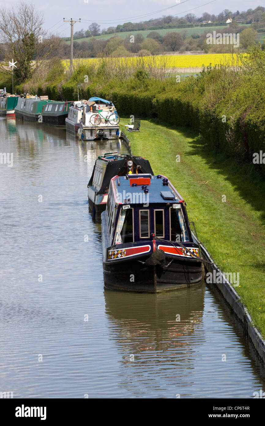 British waterways Narrow boats in the English Countryside Stock Photo ...