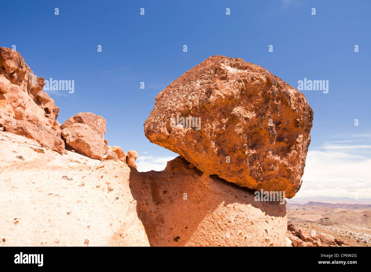 A perched boulder in the Anti Atlas mountains of Morocco Stock Photo ...