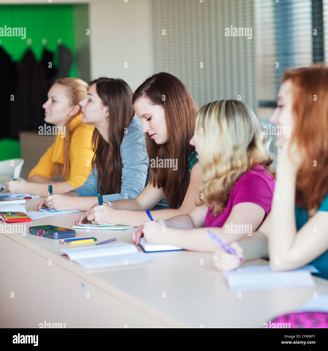 Students in class (color toned image Stock Photo - Alamy