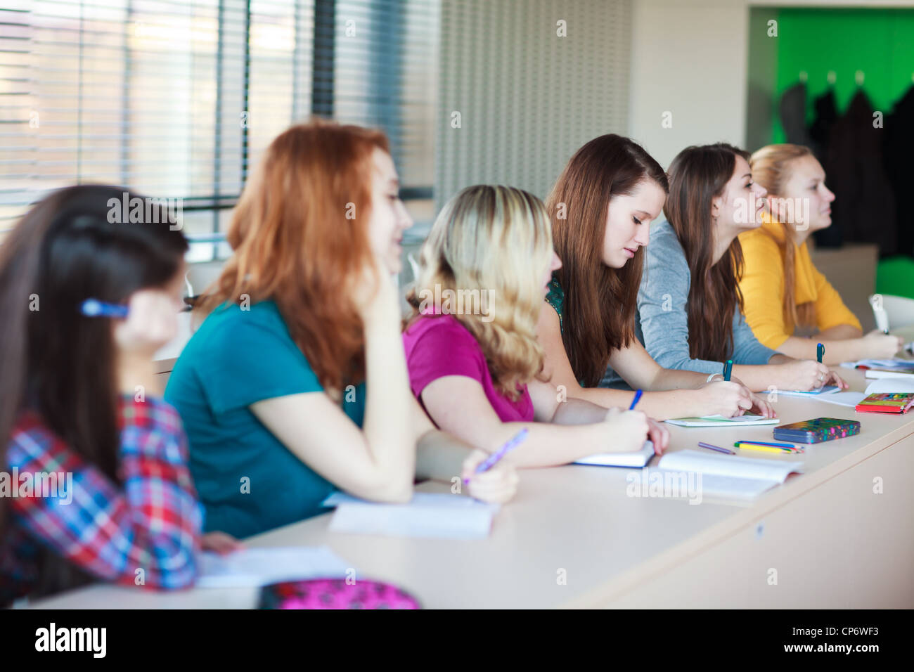 Students in class (color toned image Stock Photo - Alamy