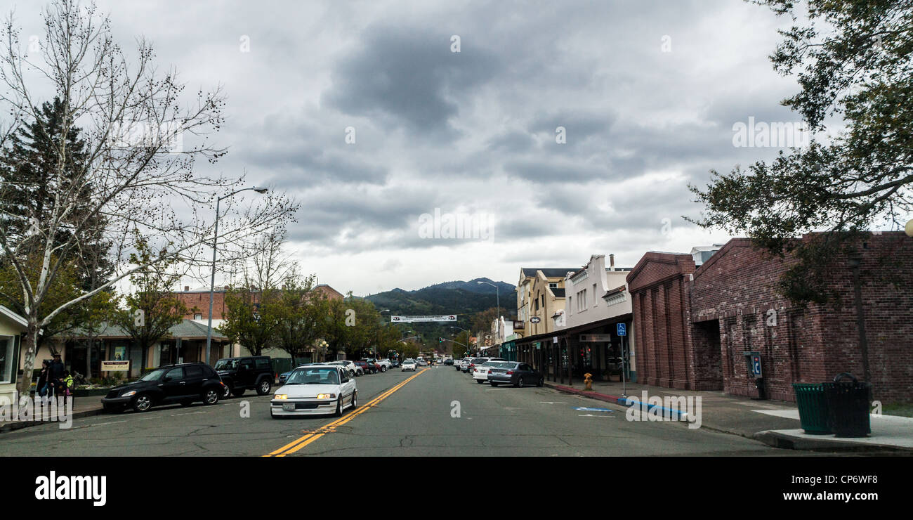 Downtown Calistoga California in the Napa Valley wine country Stock ...
