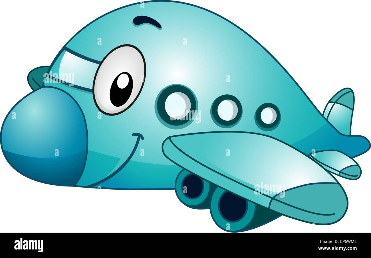 Mascot Illustration of an Airplane Stock Photo - Alamy
