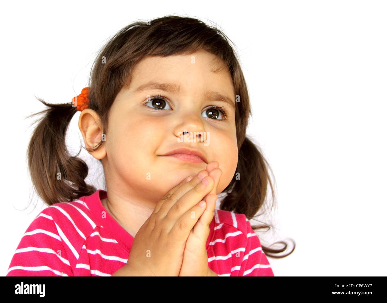 Little Girl Praying or Making a Wish Portrait Stock Photo - Alamy