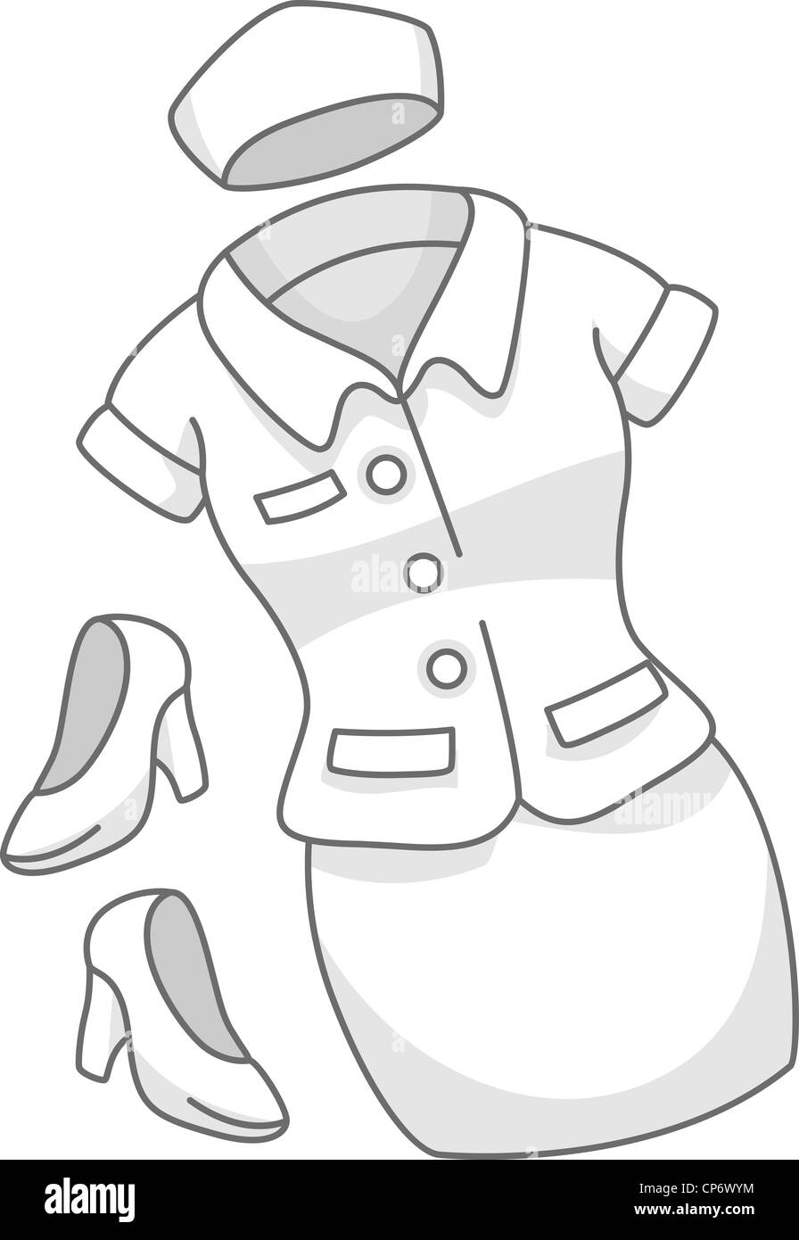 Illustration of a Female Nurse Uniform Stock Photo - Alamy