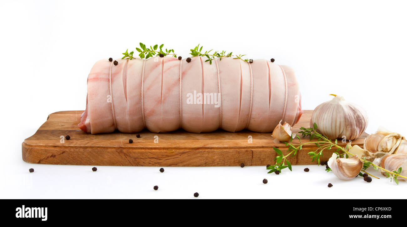 Fresh Rolled pork meat roast Stock Photo - Alamy