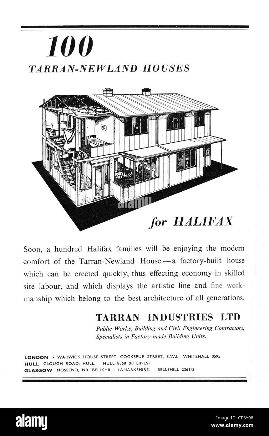 Advert for post war prefab houses for Halifax, West Yorkshire from ...