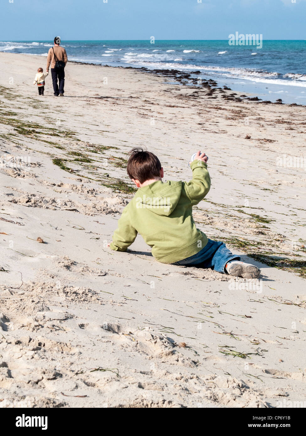 family on the beach of Djerba,Tunisia Stock Photo - Alamy