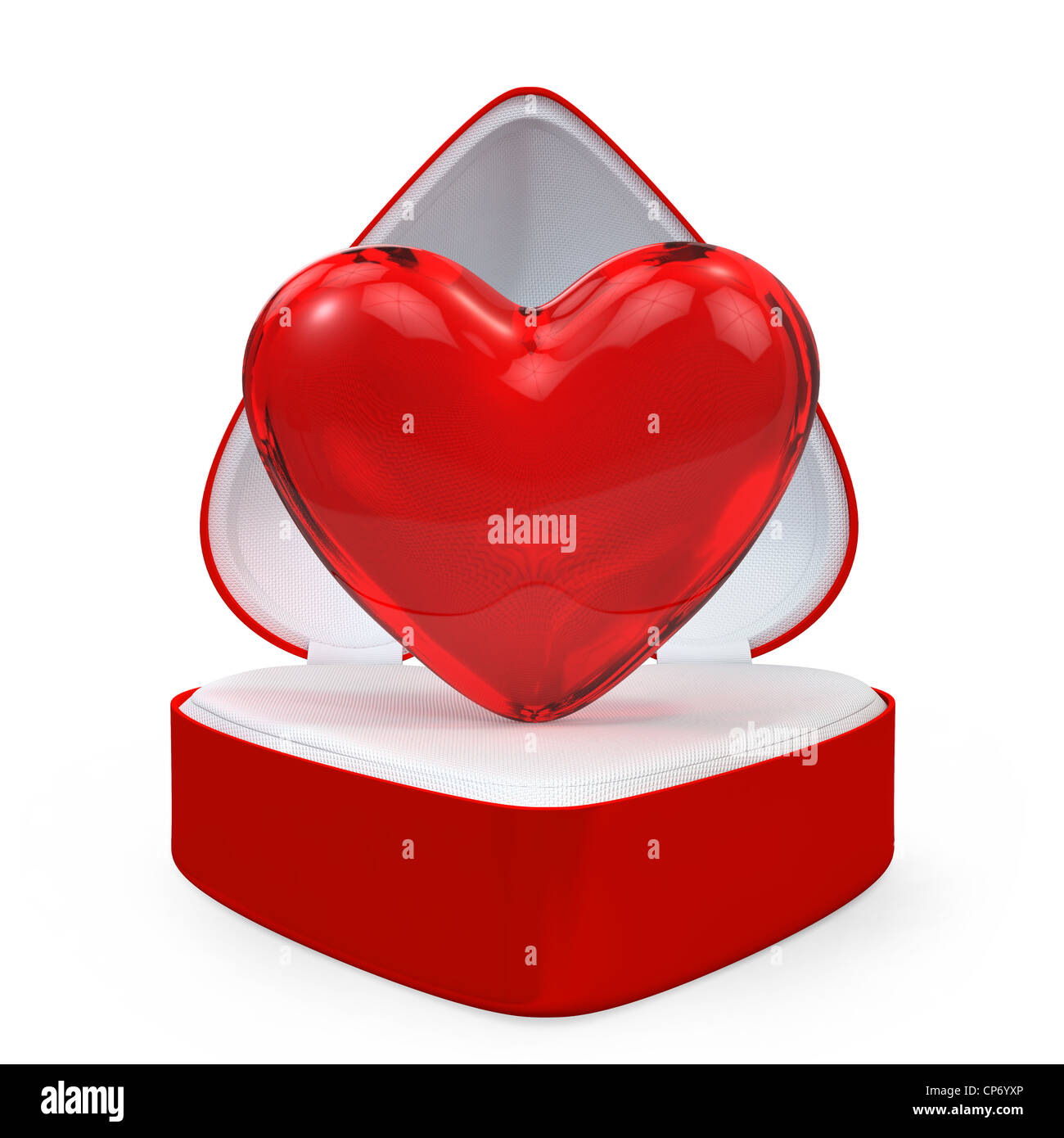 Heart in a heart shaped gift box, isolated on white background Stock ...