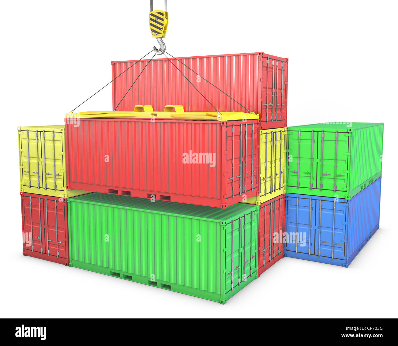 Group of freight containers, isolated on white background Stock Photo ...