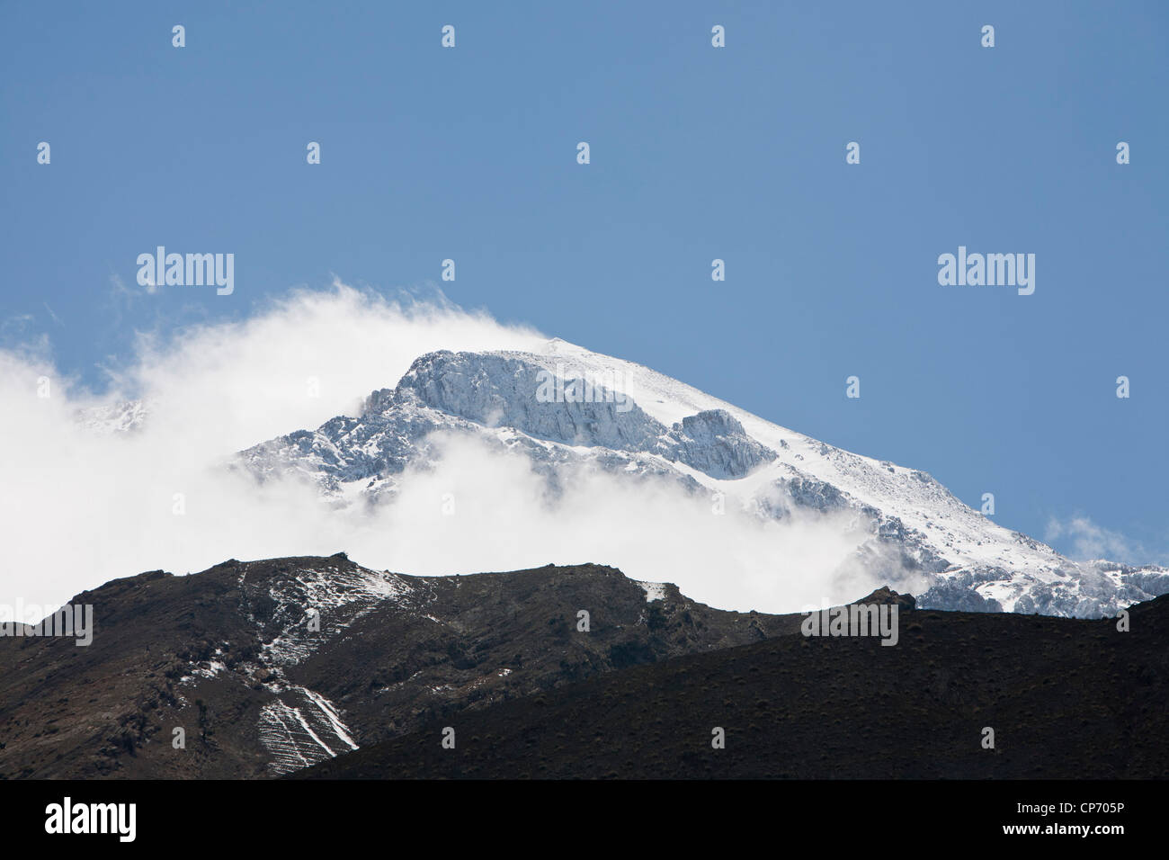 Snow on the Atlas mountains of Morocco Stock Photo - Alamy
