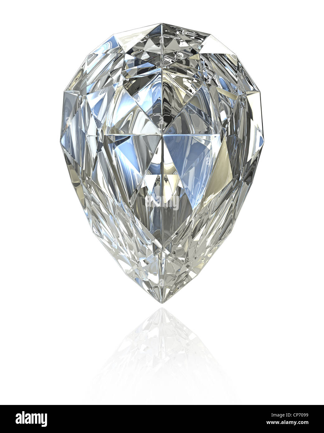 Pear cut diamond, isolated on white background Stock Photo - Alamy