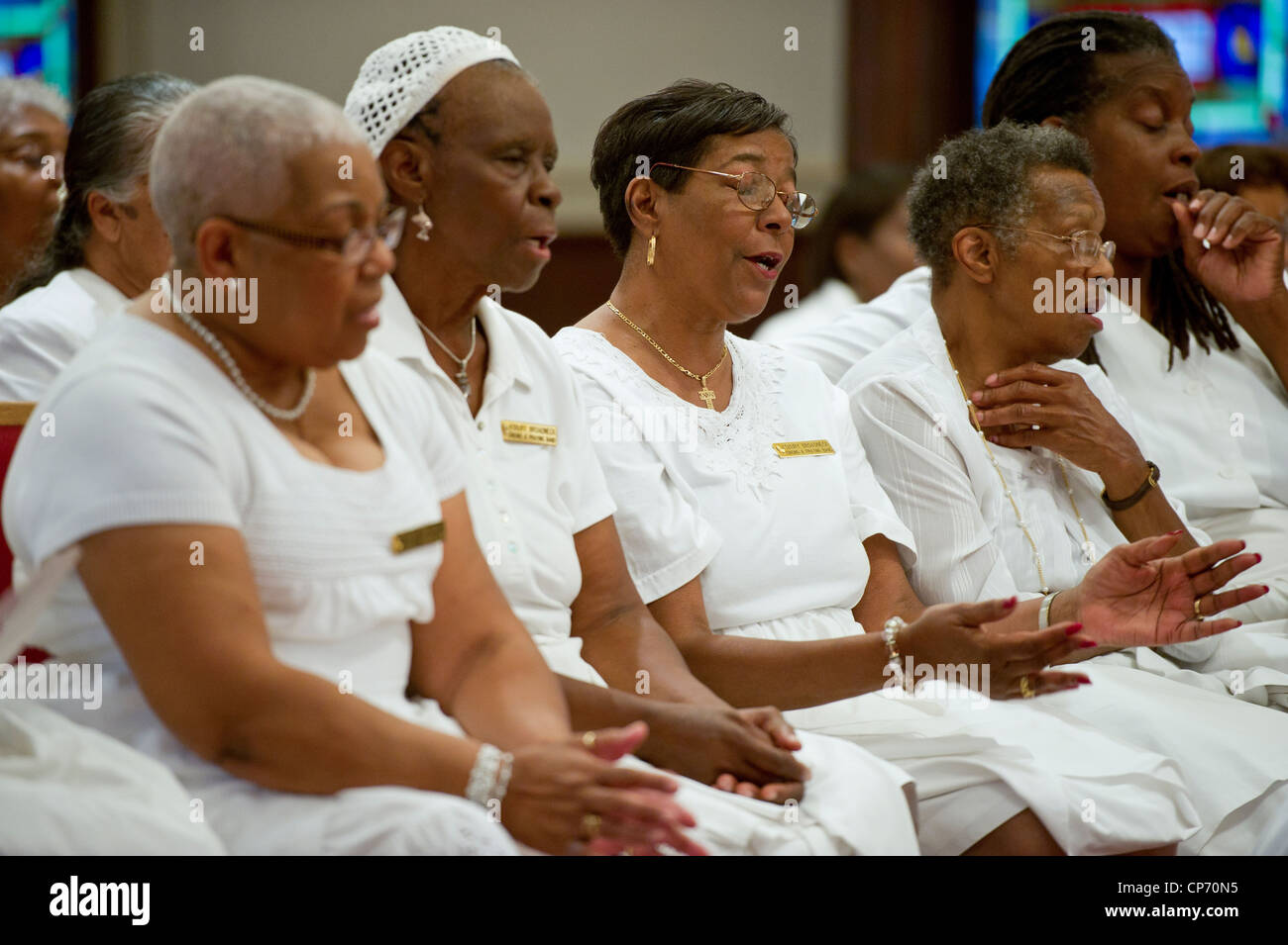 People congregated to worship Christianity in an African American camp ...