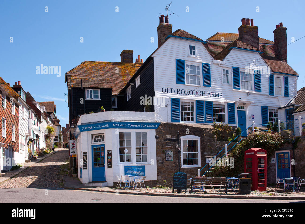 RYE, EAST SUSSEX, UK - APRIL 30, 2012: Mermaid Street showing the ...