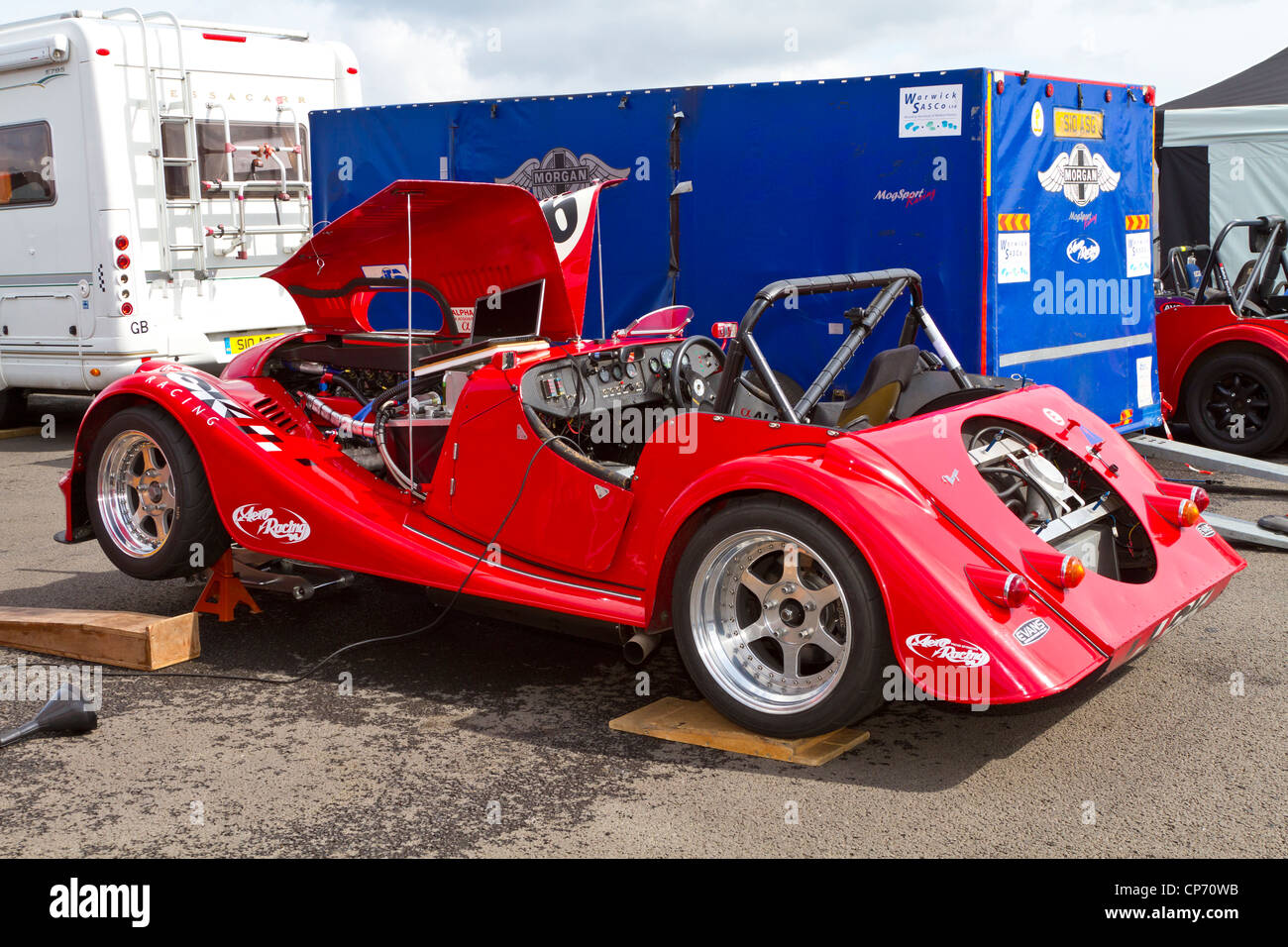 Matthew Wurr's 1984 Morgan Plus 8 R is prepared for the Aero Racing ...