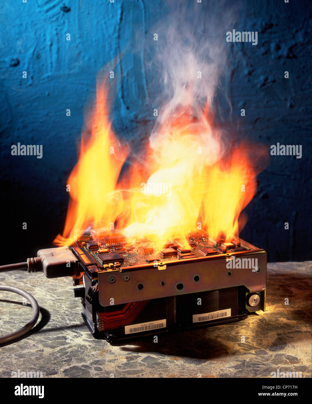 A burning hard drive Stock Photo - Alamy