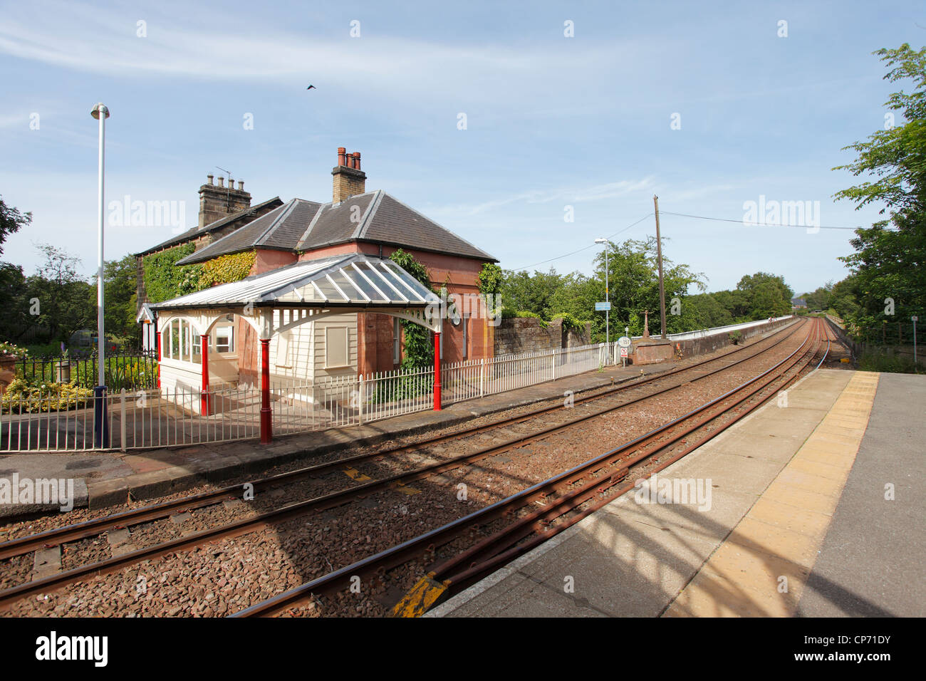 Wetheral Station masters house looking east at Wetheral in Cumbria, UK ...