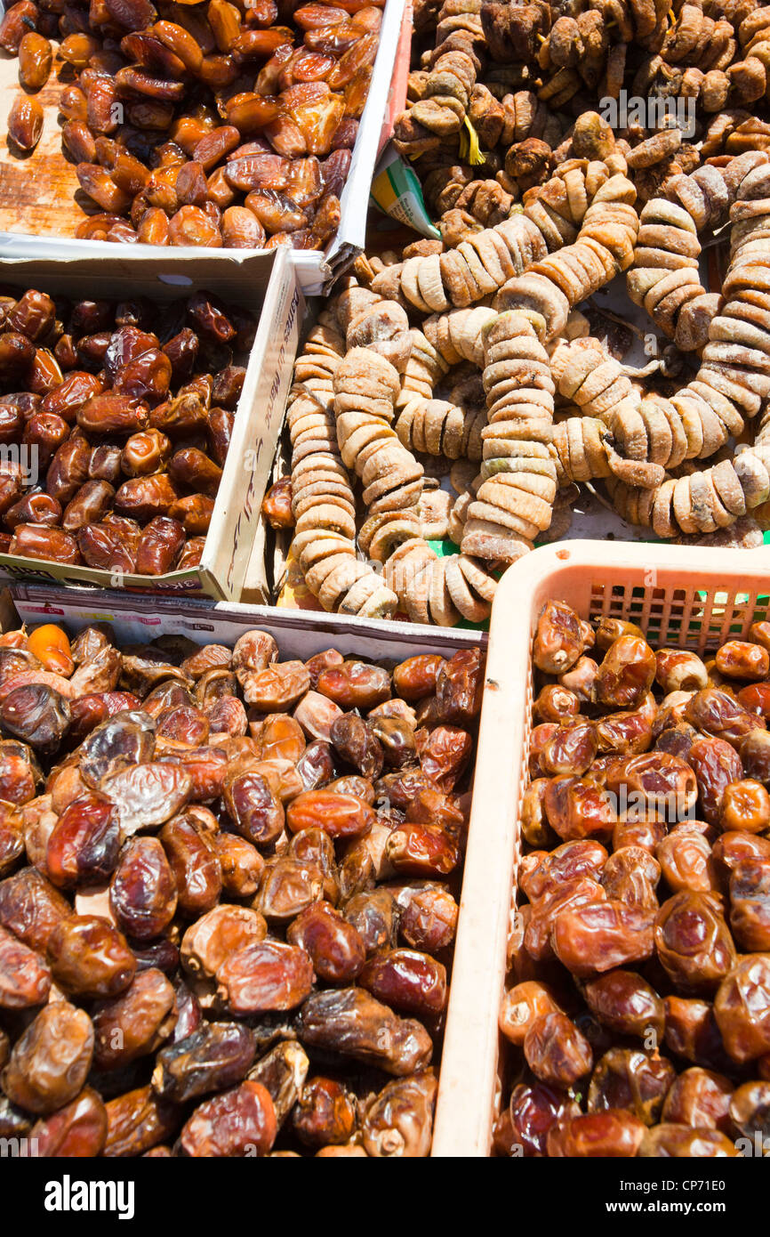 Dates for sale on a stall in Marrakech, Morocco Stock Photo - Alamy