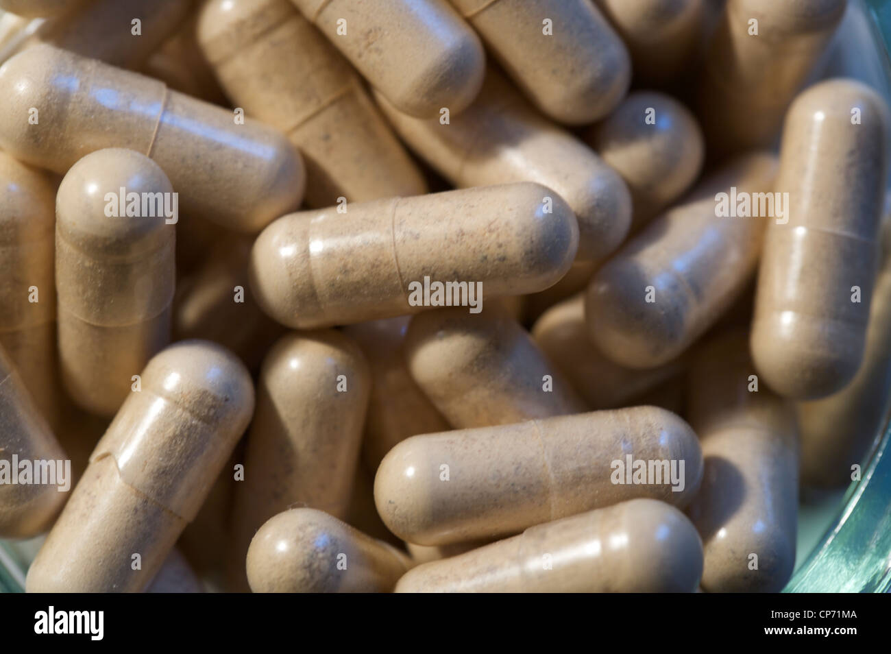 Food supplements, closeup of capsules Stock Photo - Alamy