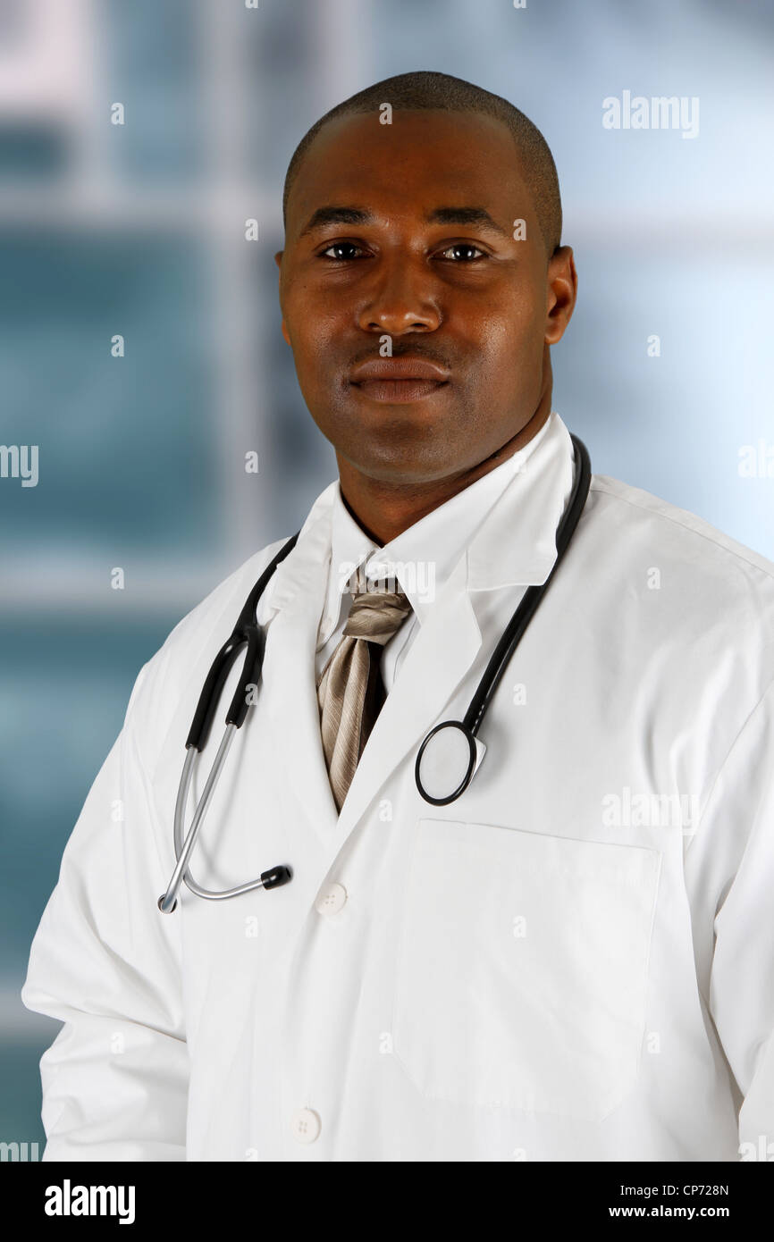 Minority black doctor working at the hospital Stock Photo - Alamy