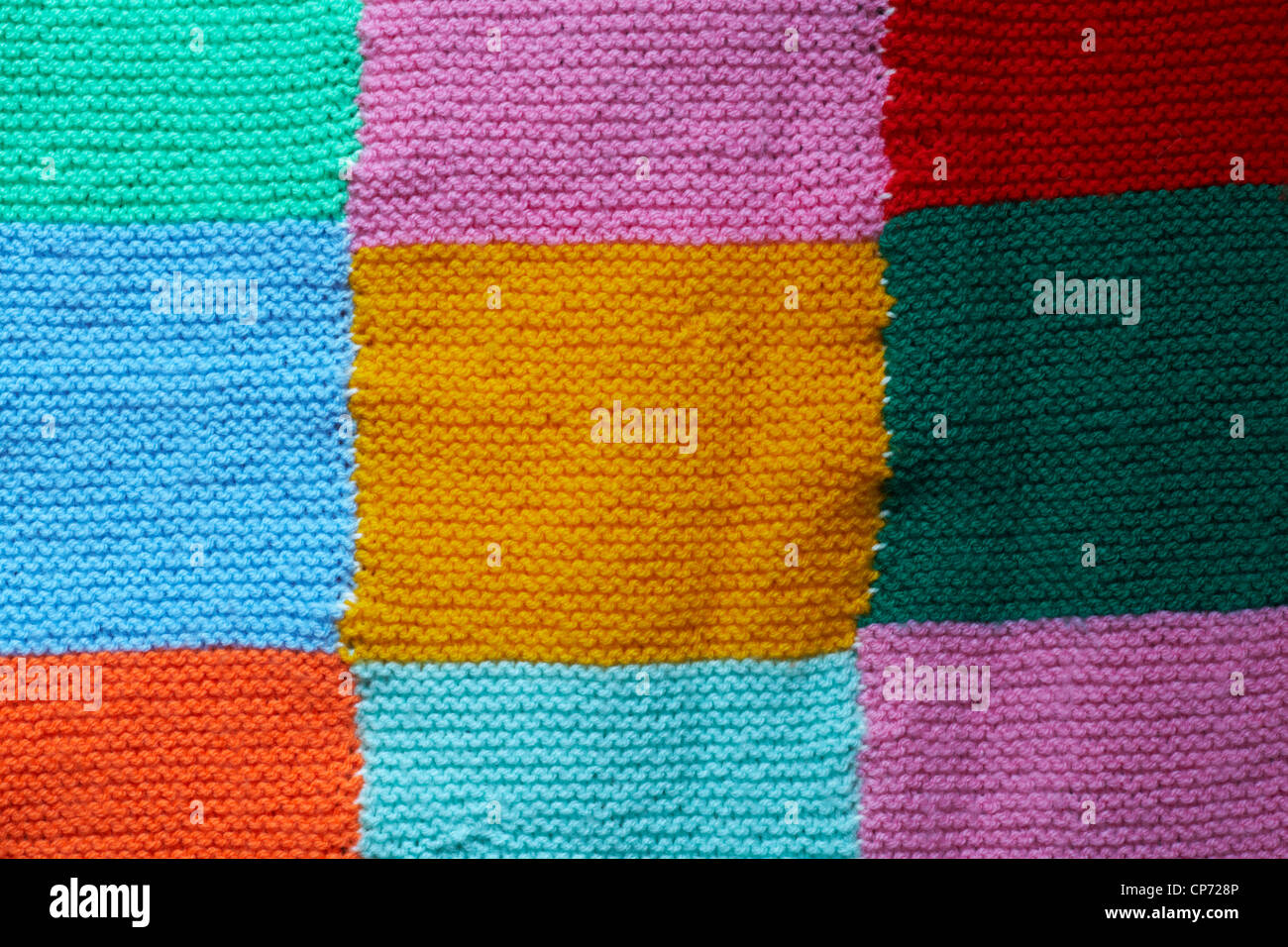 colourful knitted squares sewn together to make a blanket Stock Photo ... colourful knitted squares sewn together to make a blanket Stock Photo ...