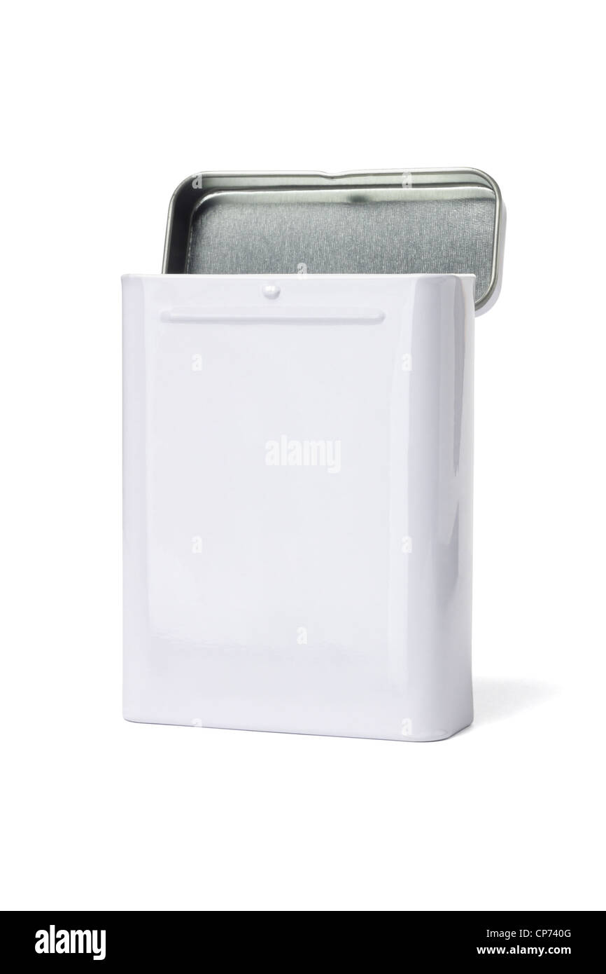 Open Metal Container Standing on White background Stock Photo - Alamy