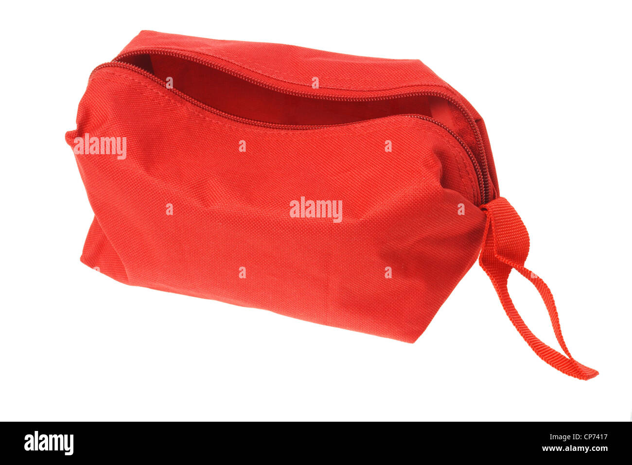 Open Red Hand Bag on White Background Stock Photo - Alamy