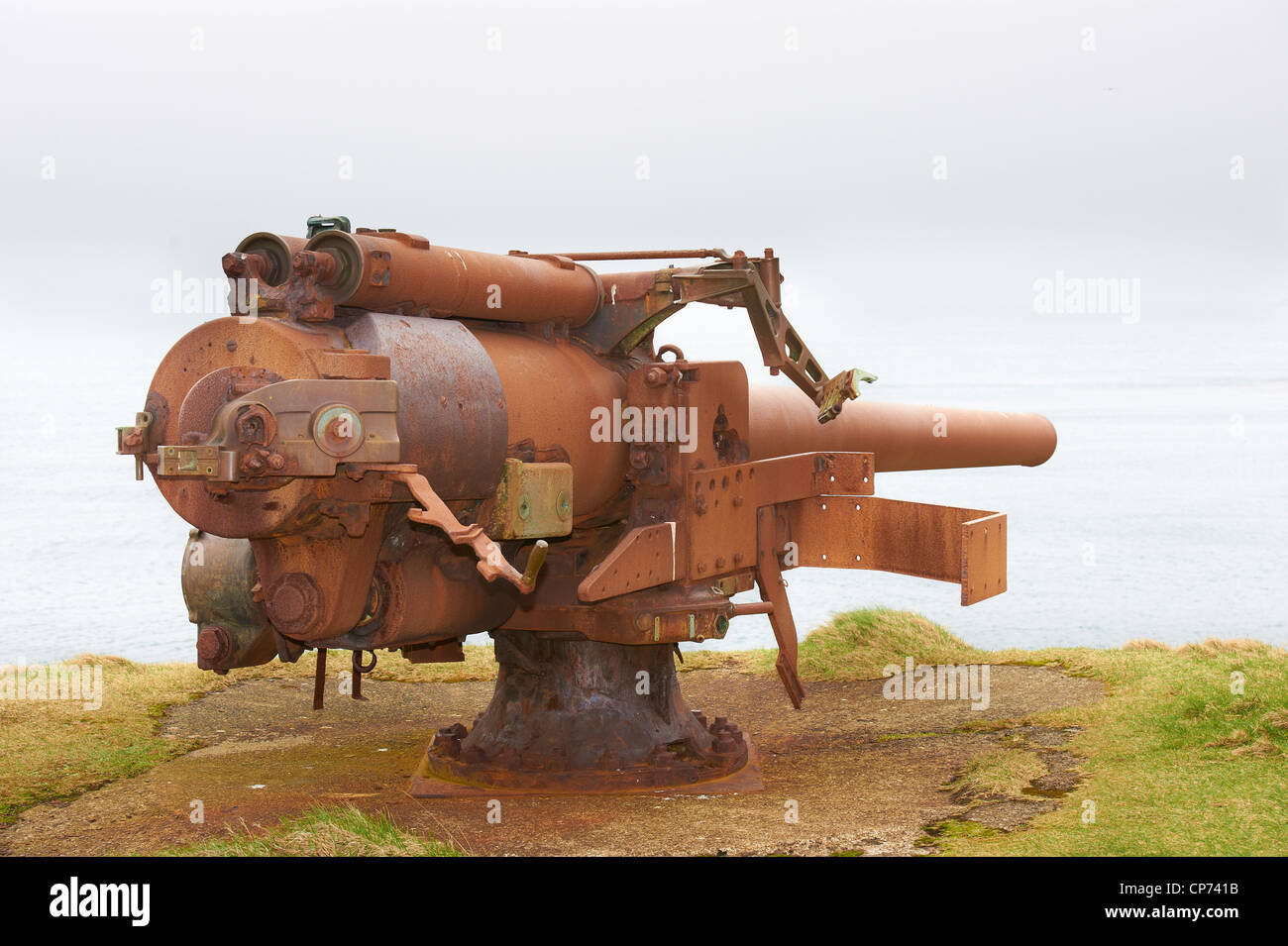 Rusty cannon from World War 2 Stock Photo - Alamy