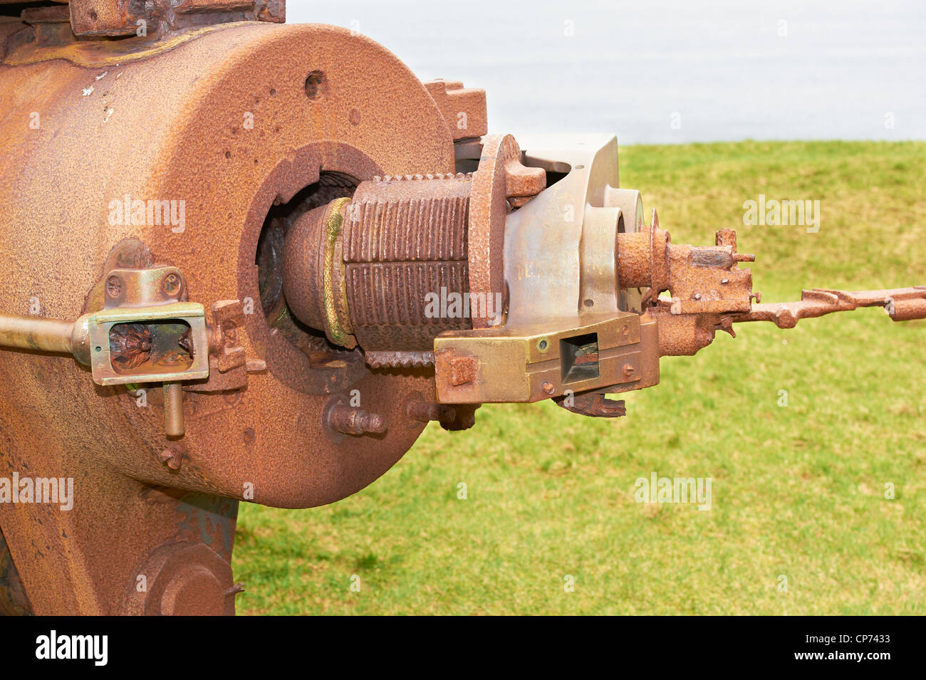 Rusty cannon from the World War 2 era - closeup Stock Photo - Alamy