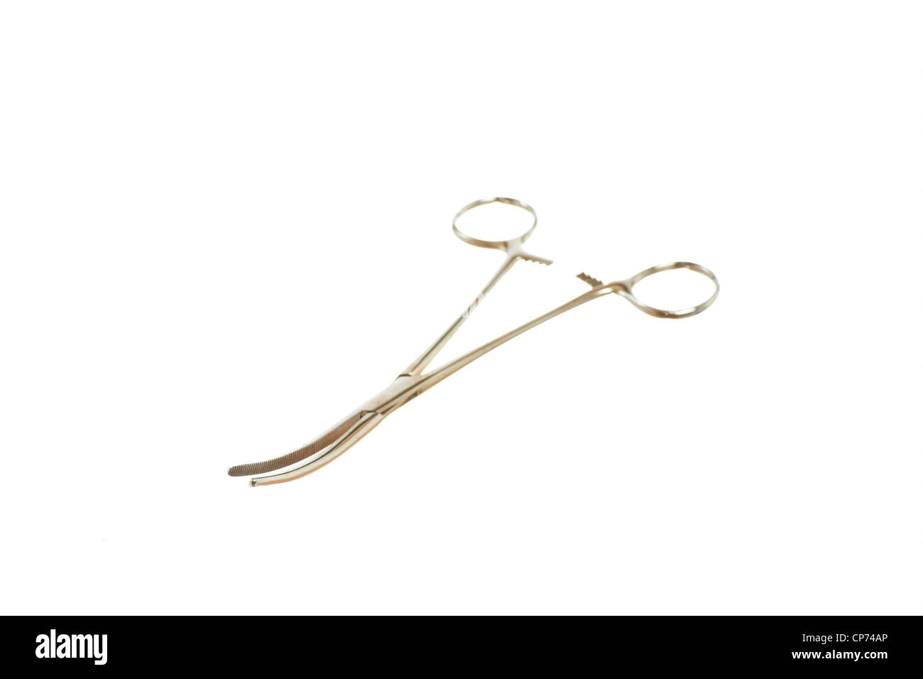 Surgical instrument (curved pean, haemostatic forceps) isolated on ...