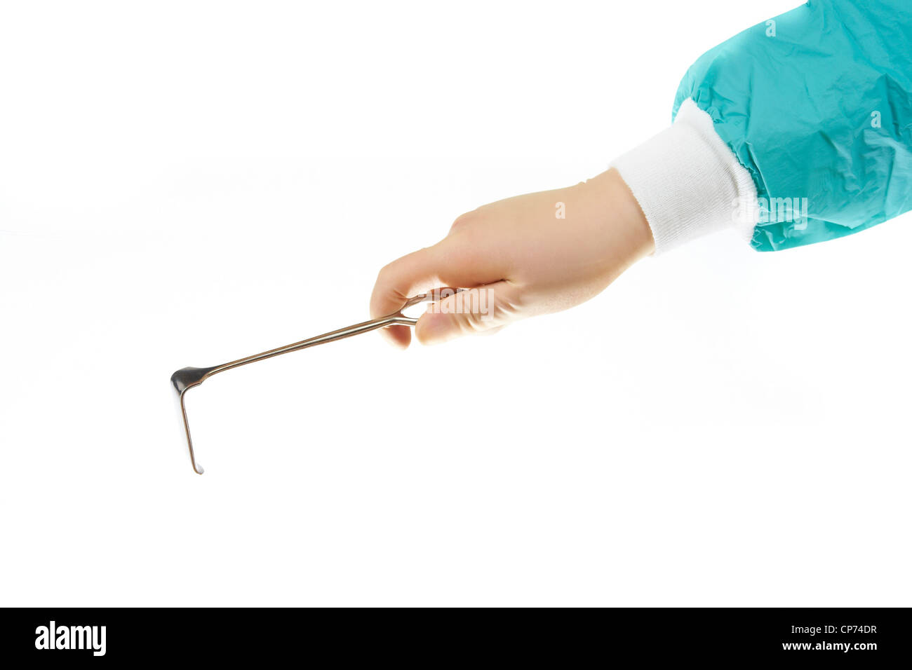 Surgical instrument (langenbeck) held by surgeons hand Stock Photo - Alamy