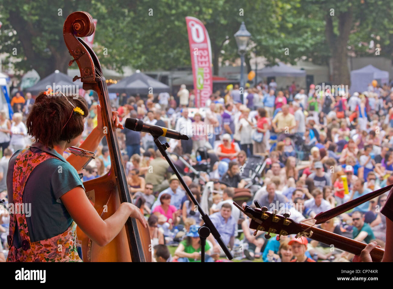 Performer's view from the Queens Square stage at the Bristol Harbour ...